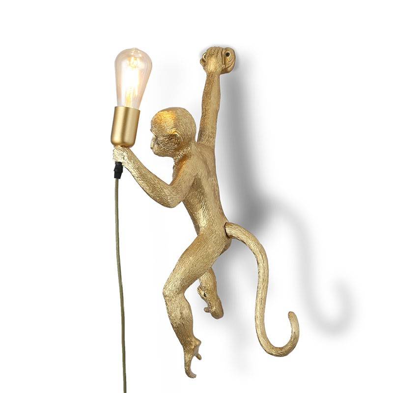 Resin monkey wall light with socket and switch "ROCKY" E27 570 x 300 x ...